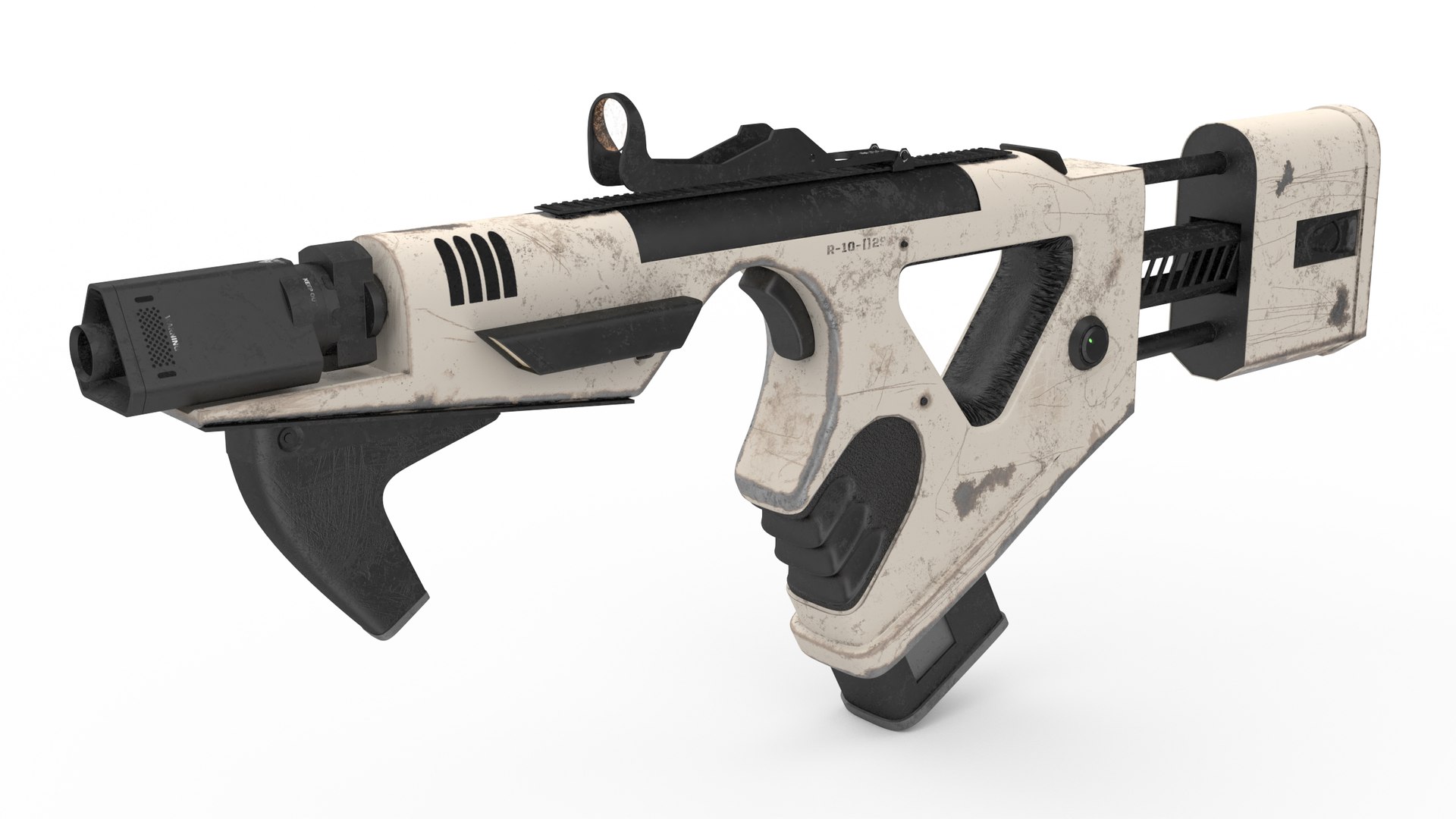 3D Futuristic PDW Old White model - TurboSquid 2108870