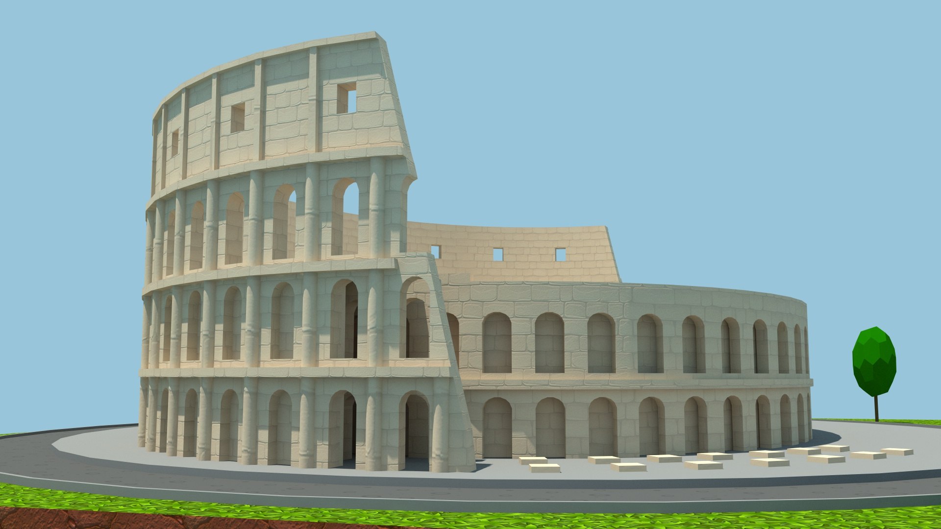 Roman Coliseum Cartoon 3D - TurboSquid 2033956