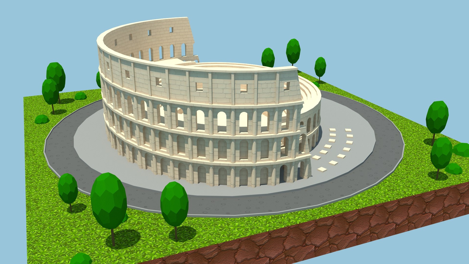 Roman Coliseum Cartoon 3D - TurboSquid 2033956