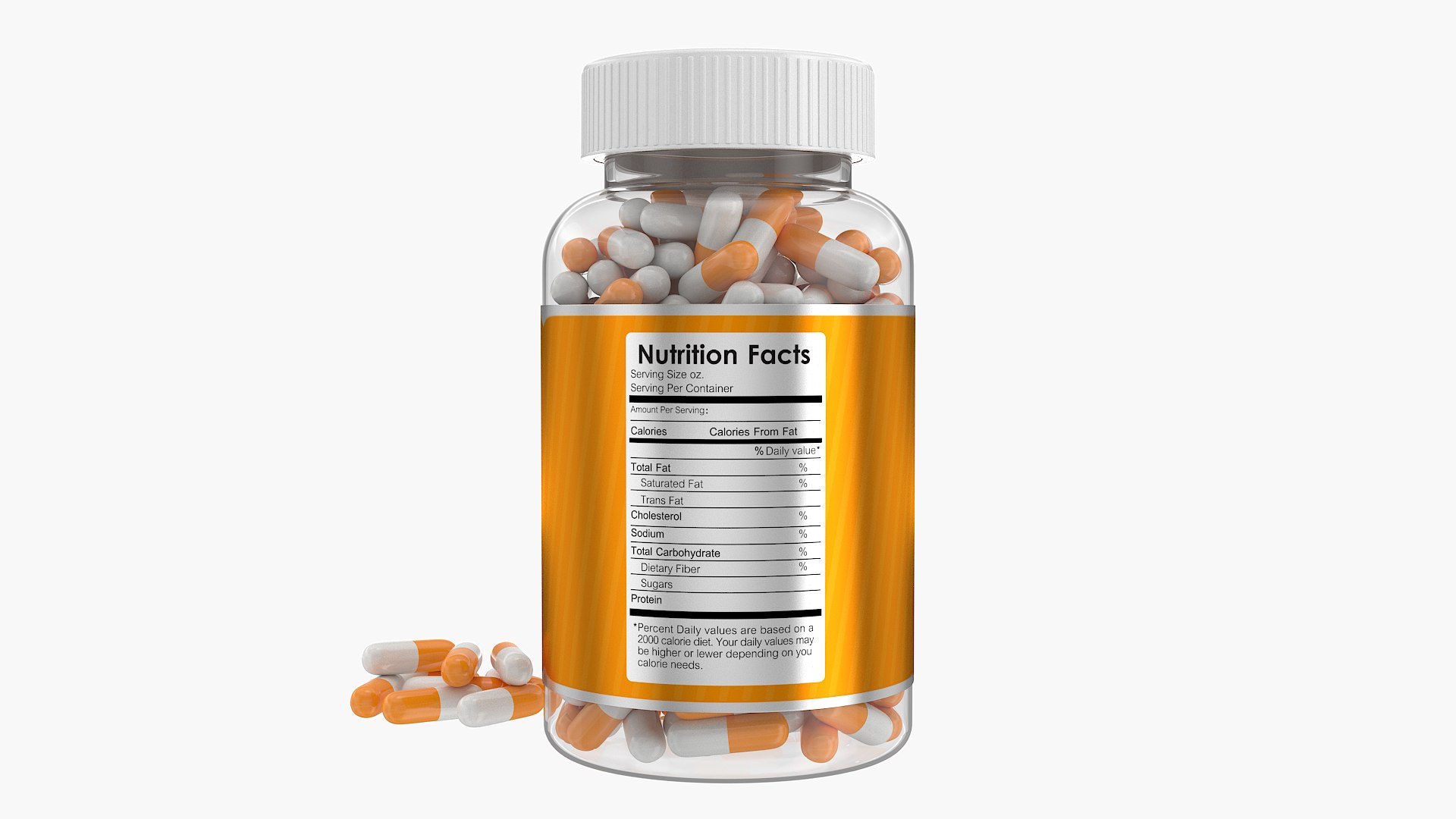 3D Pill Supplement Bottle 1 Model - TurboSquid 1849222