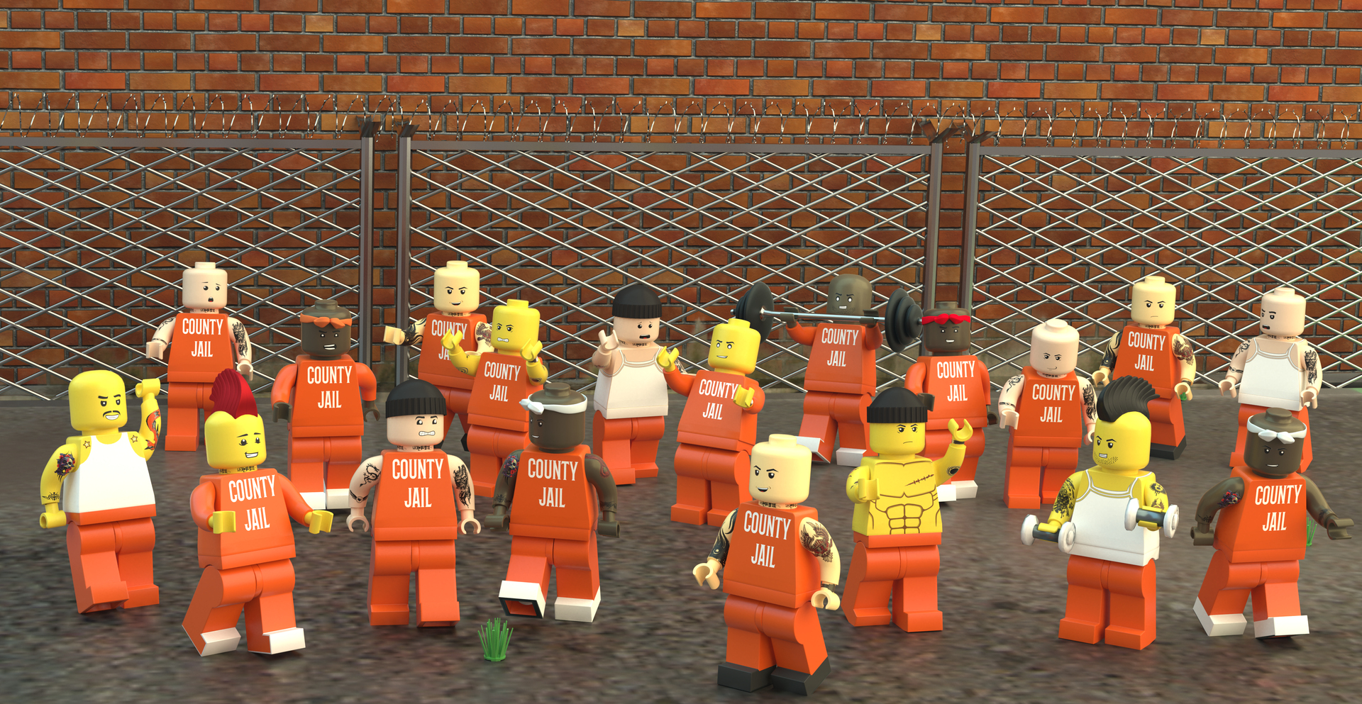 Lego big scene prisoners 3D model - TurboSquid 1331339