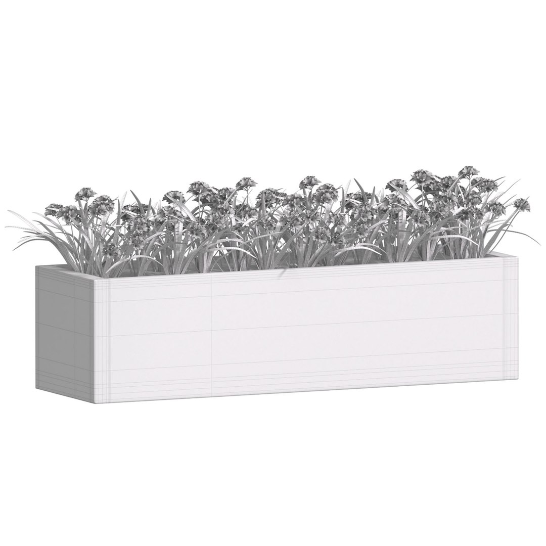 3D Window And Balcony Flower Box Pot Model - TurboSquid 2146780