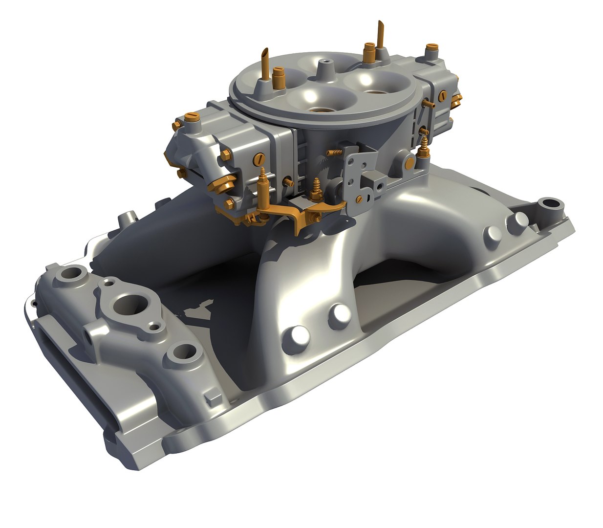 3D Holley Carburetor Intake Manifold Model - TurboSquid 1171883