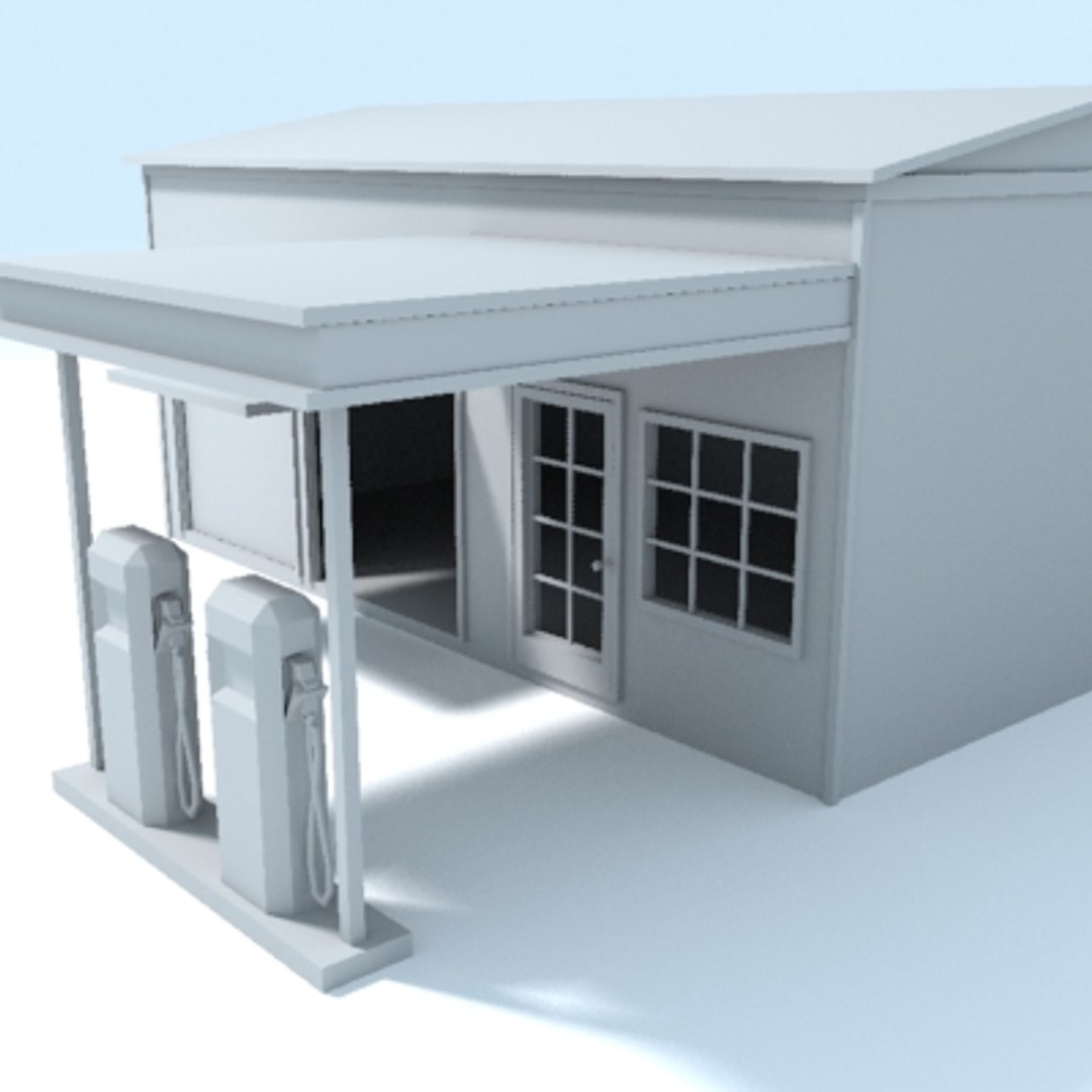 filling station old 3d model