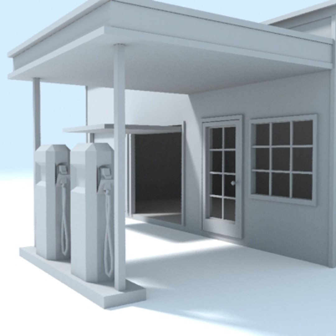 filling station old 3d model