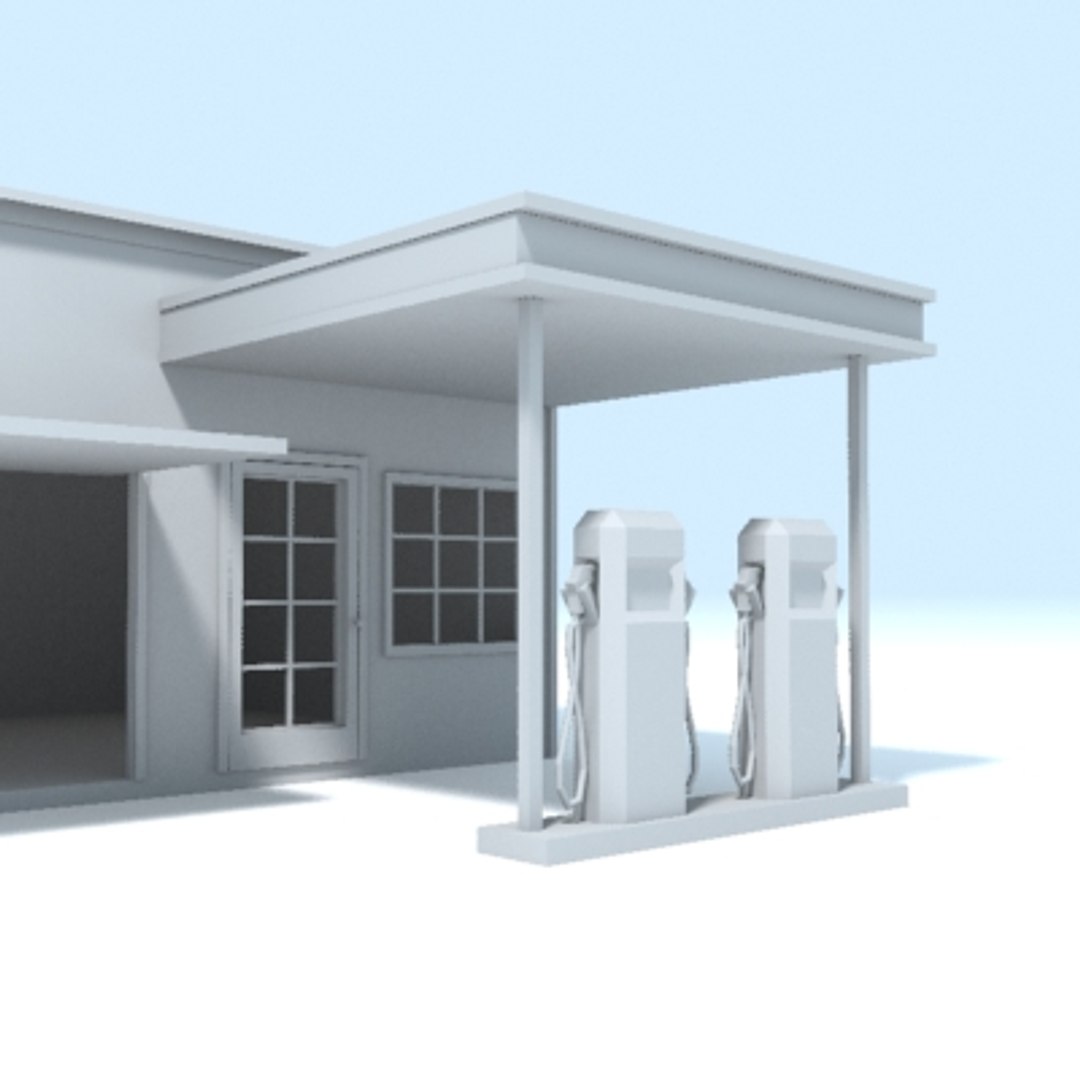 filling station old 3d model