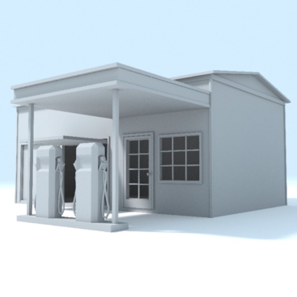 filling station old 3d model