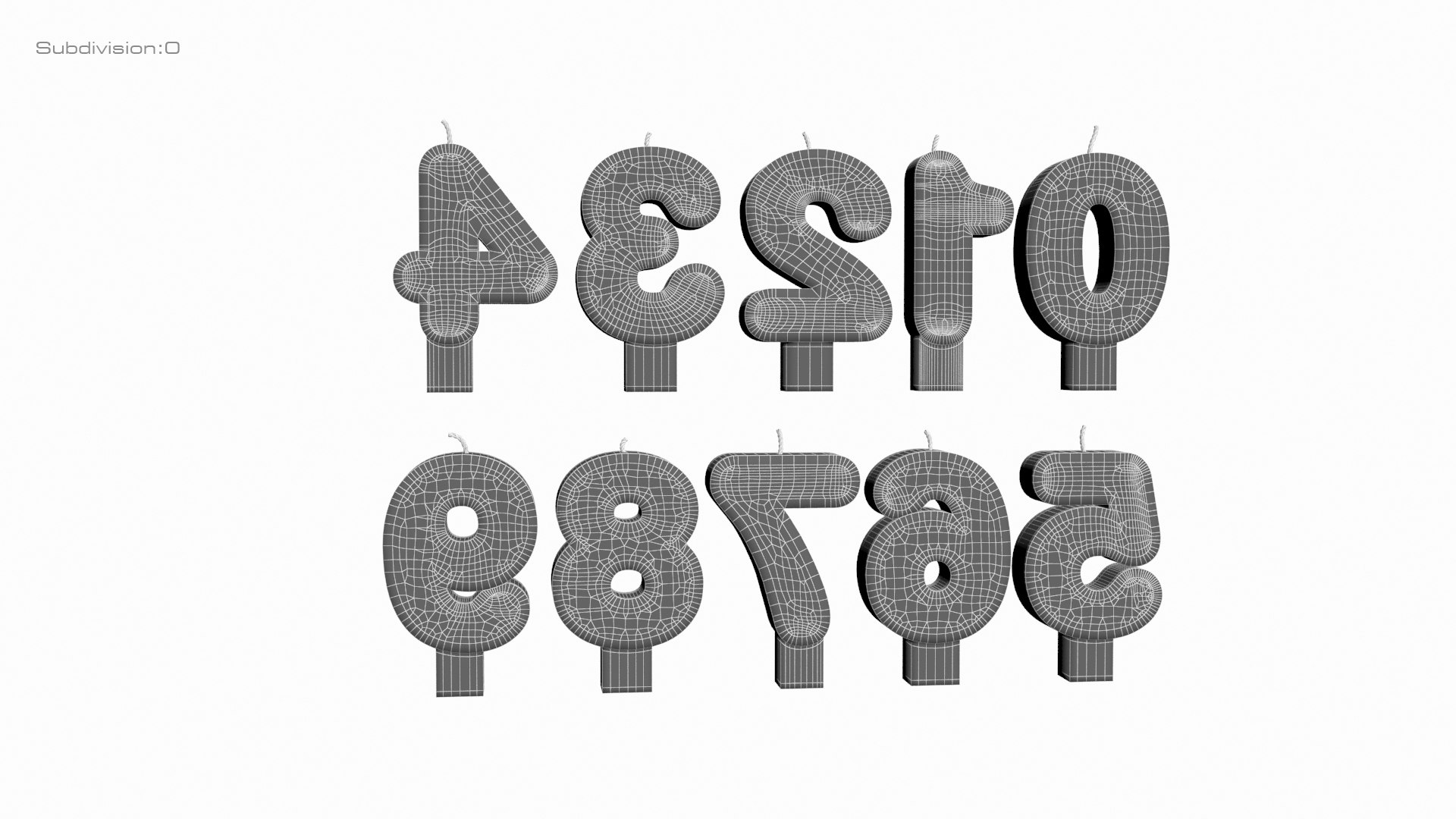 Candle Numbers Colored 3D Model - TurboSquid 1659239