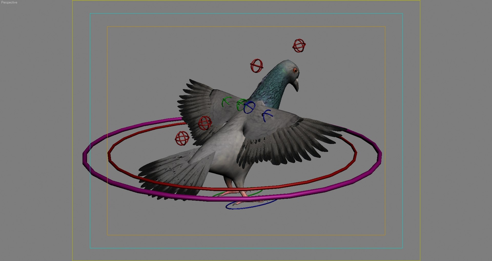 Pigeon Rigged Flight 3d Model