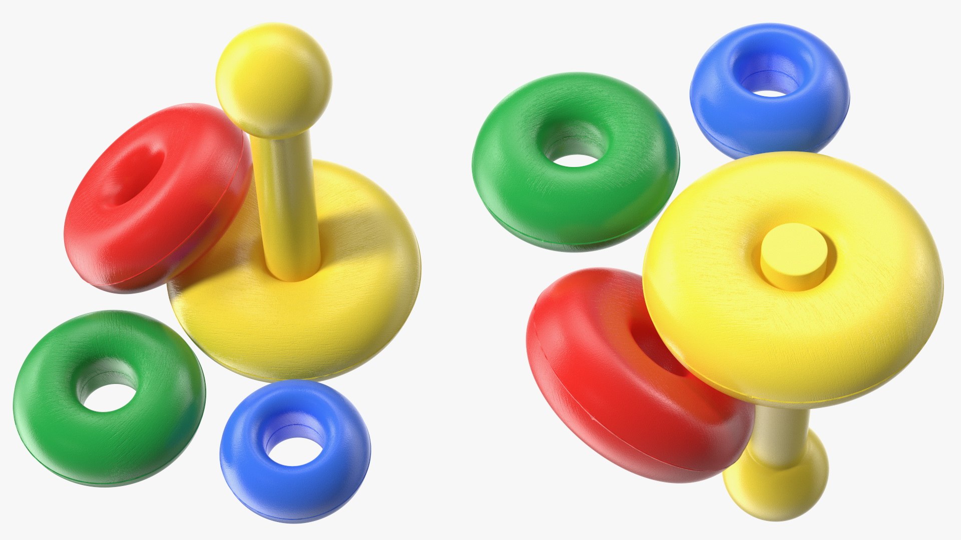 3D Model Childrens Toy Pyramid Disassembled - TurboSquid 2019686