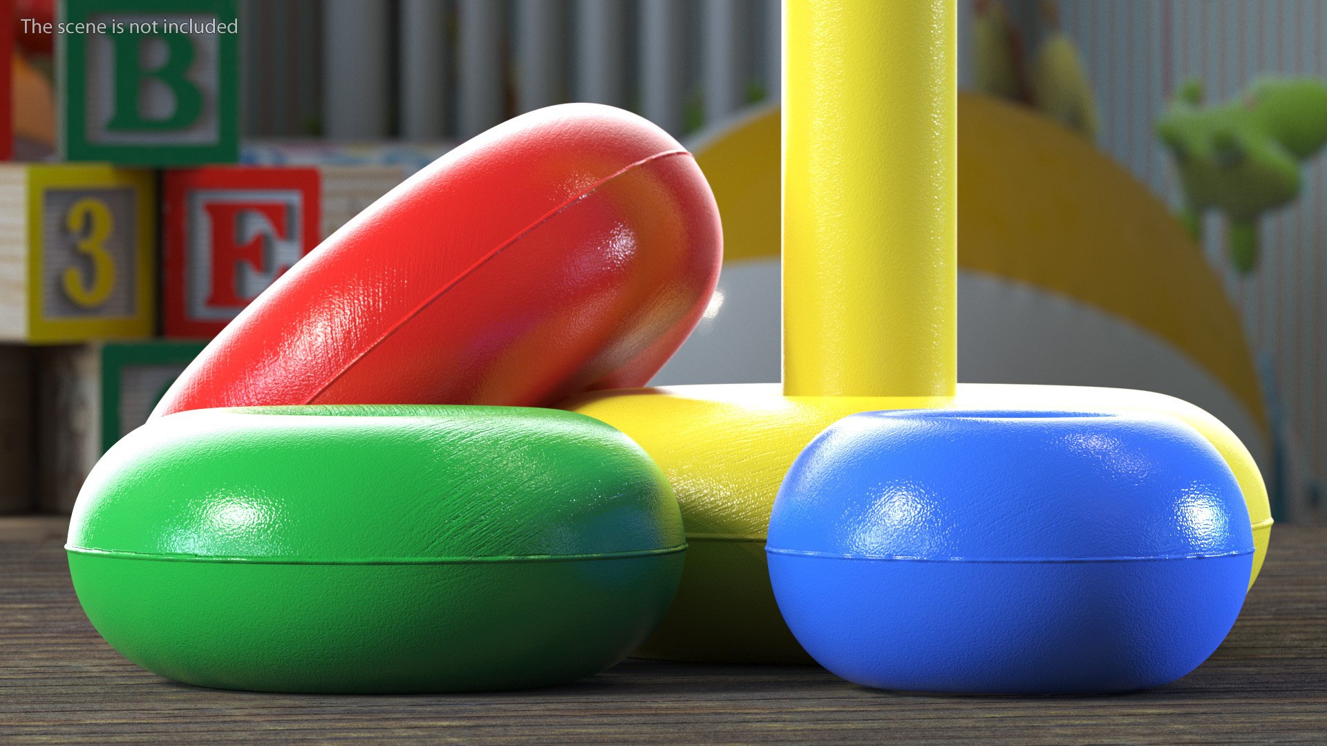 3D Model Childrens Toy Pyramid Disassembled - TurboSquid 2019686