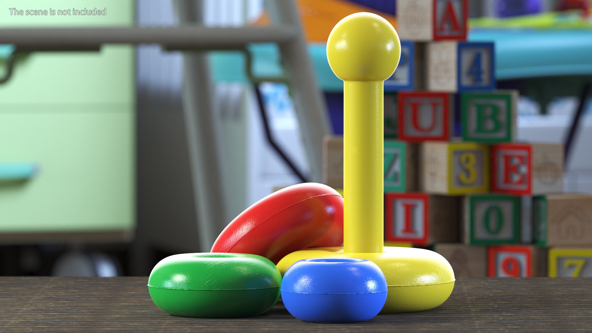 3D Model Childrens Toy Pyramid Disassembled - TurboSquid 2019686