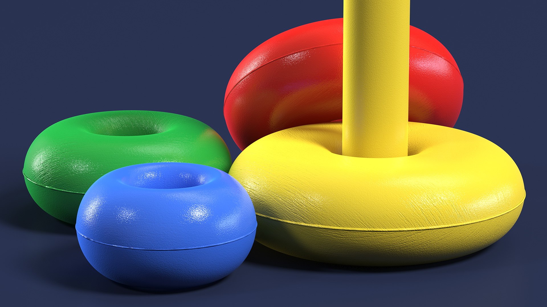 3D Model Childrens Toy Pyramid Disassembled - TurboSquid 2019686