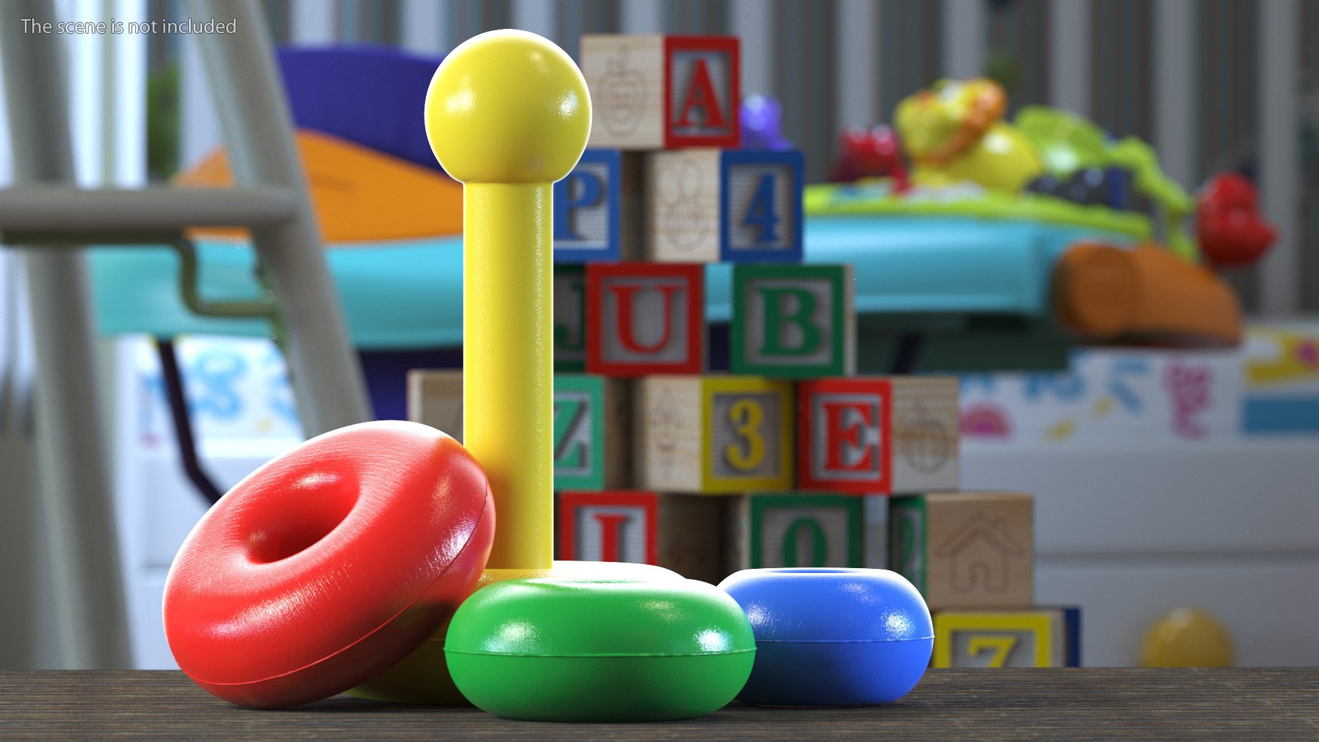 3D Model Childrens Toy Pyramid Disassembled - TurboSquid 2019686