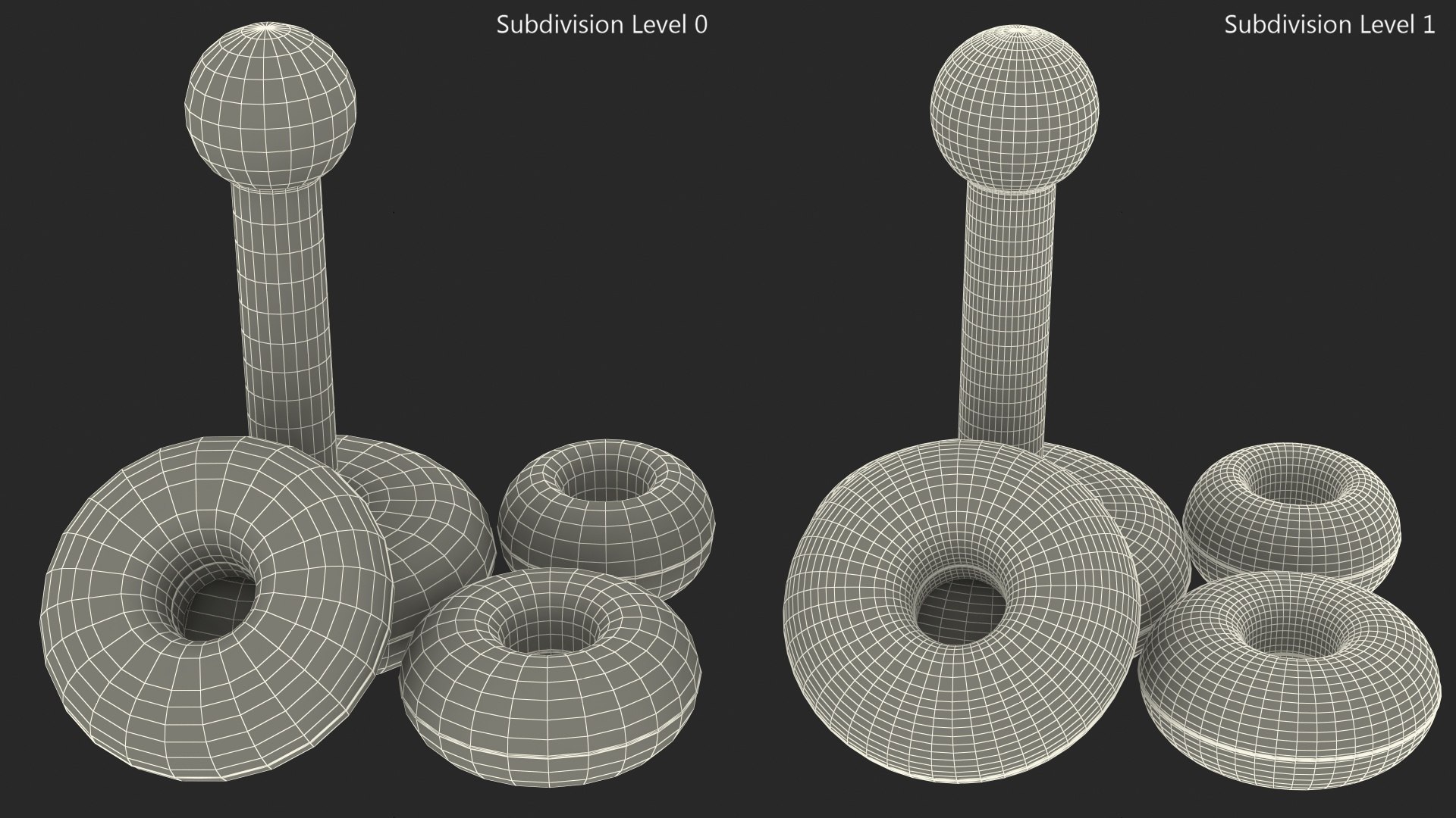 3D Model Childrens Toy Pyramid Disassembled - TurboSquid 2019686