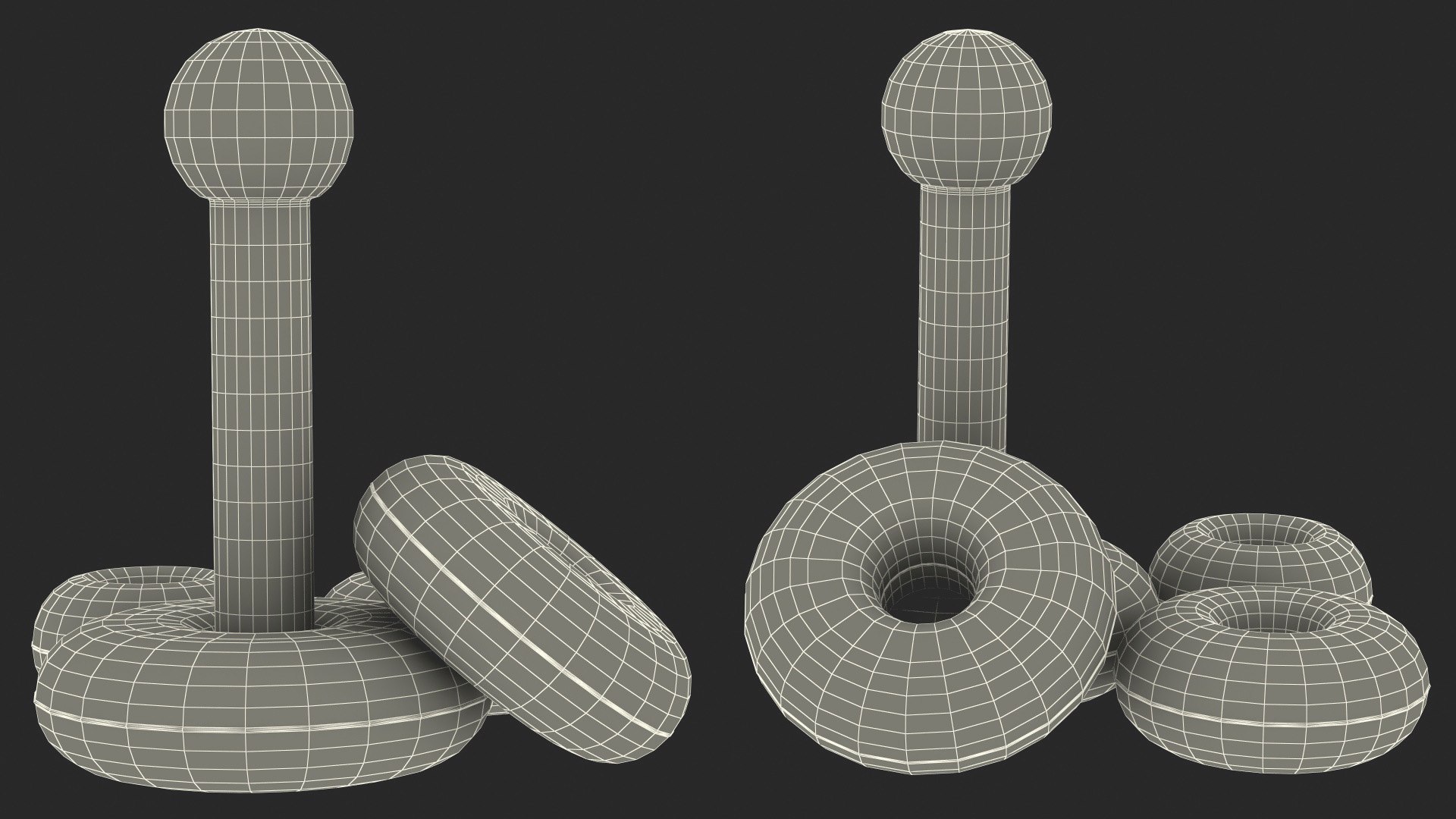 3D Model Childrens Toy Pyramid Disassembled - TurboSquid 2019686