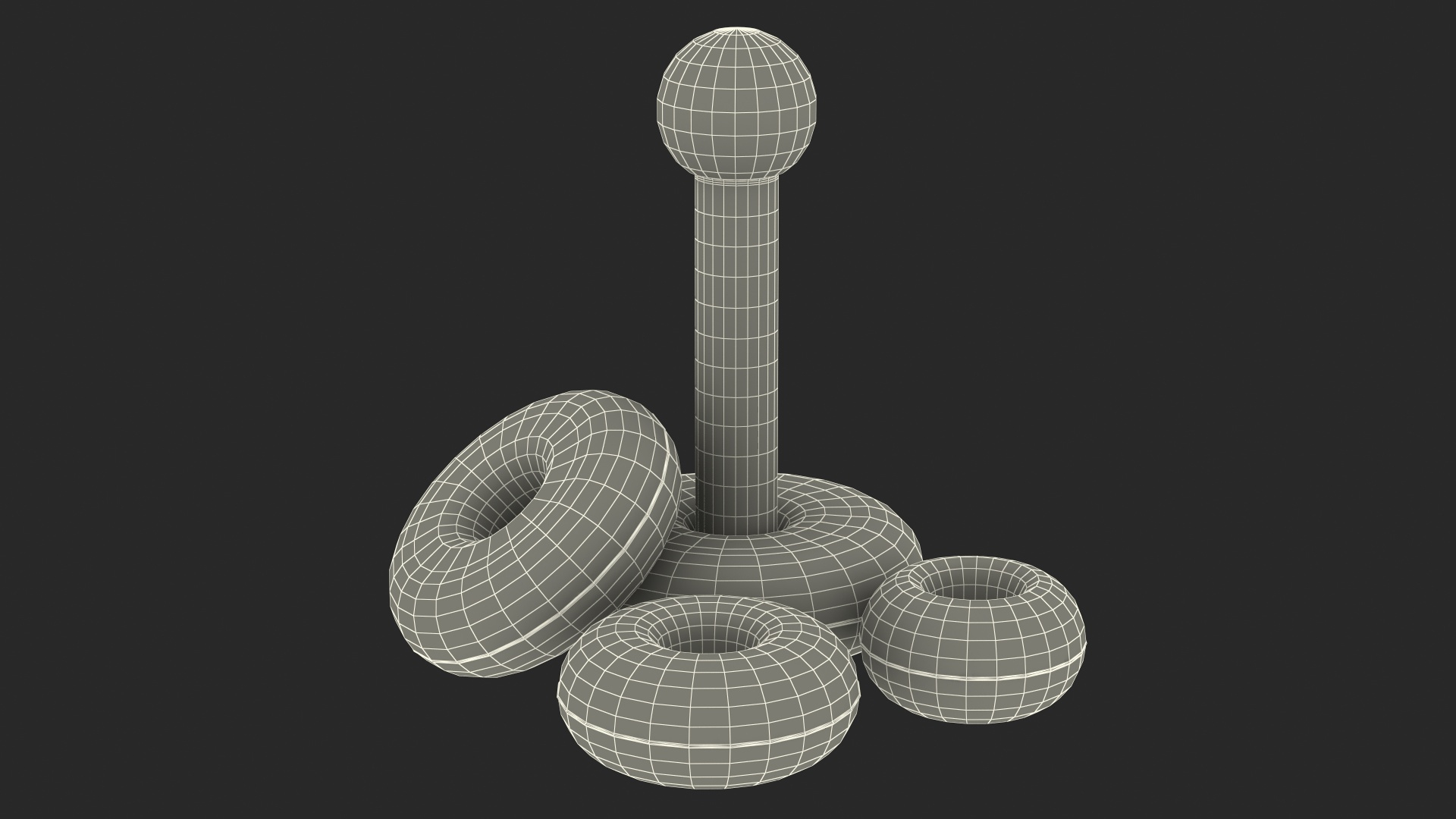 3D Model Childrens Toy Pyramid Disassembled - TurboSquid 2019686