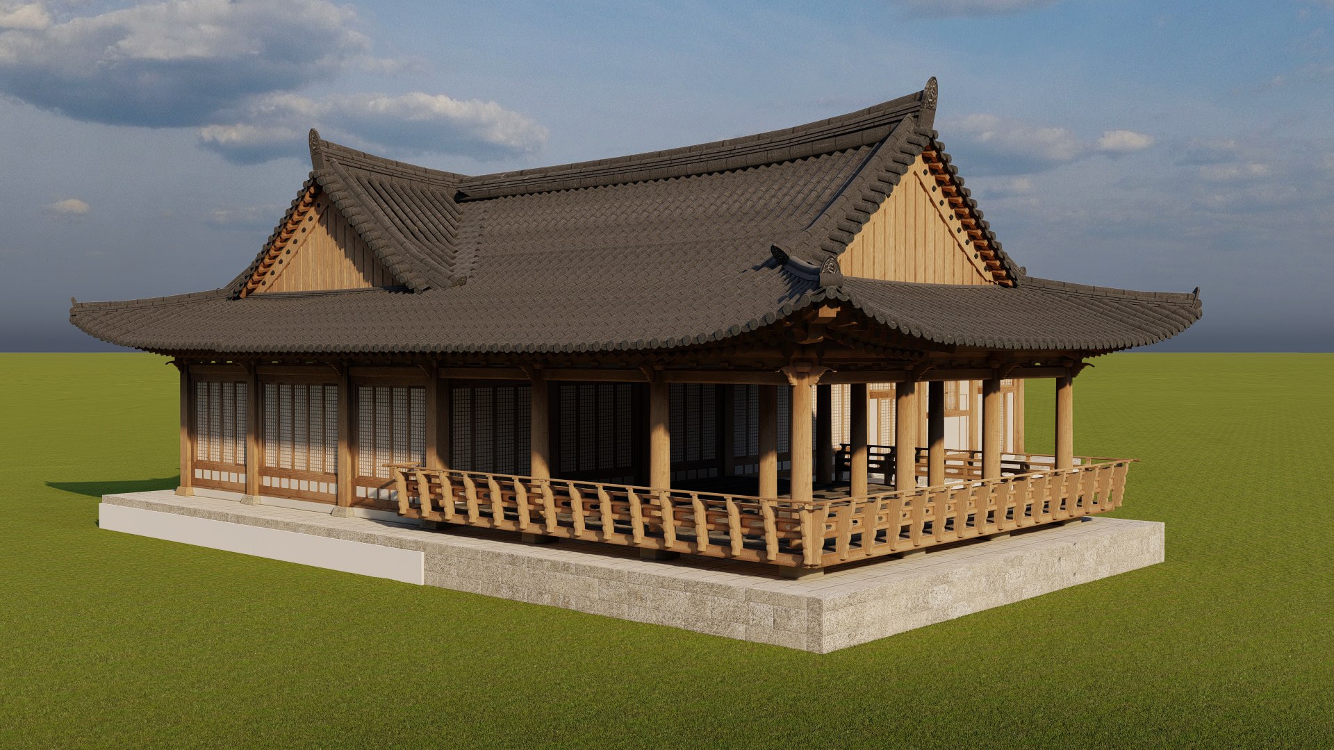 3D Korea House Hanok Model - TurboSquid 2019904