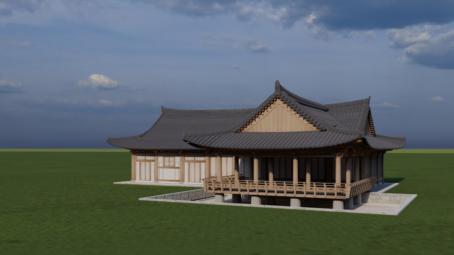 3D Korea House Hanok Model - TurboSquid 2019904