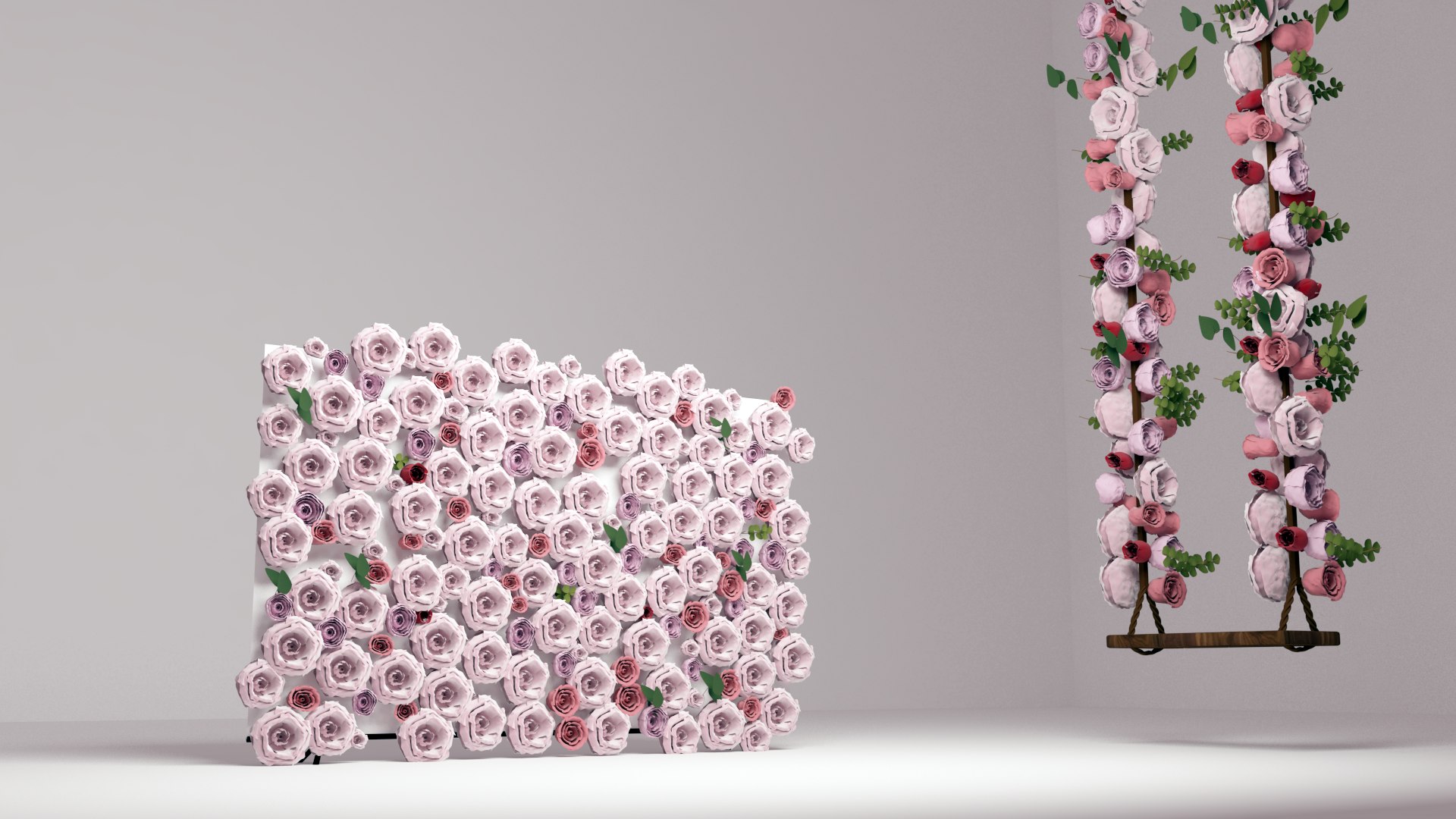 3D Model Rose Swing And Wall - TurboSquid 1813947