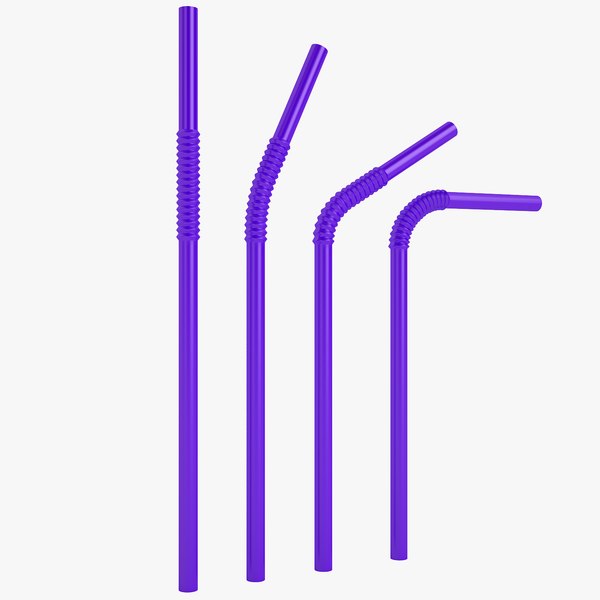 3d plastic drink straw model