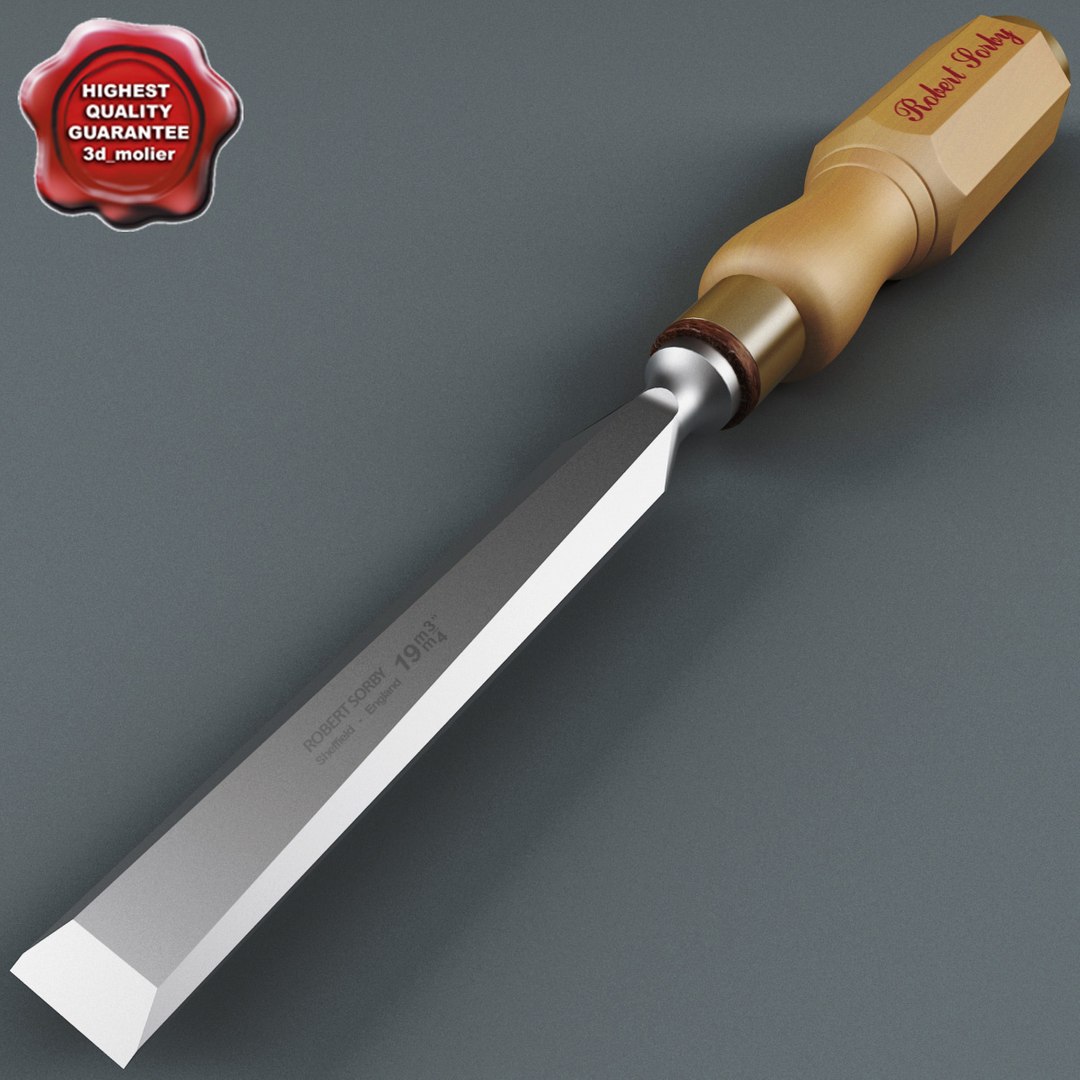3d model wood chisel