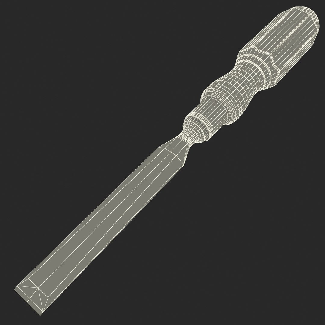 3d model wood chisel