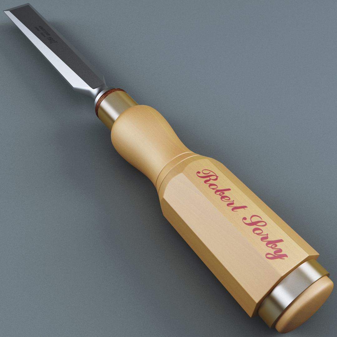 3d model wood chisel