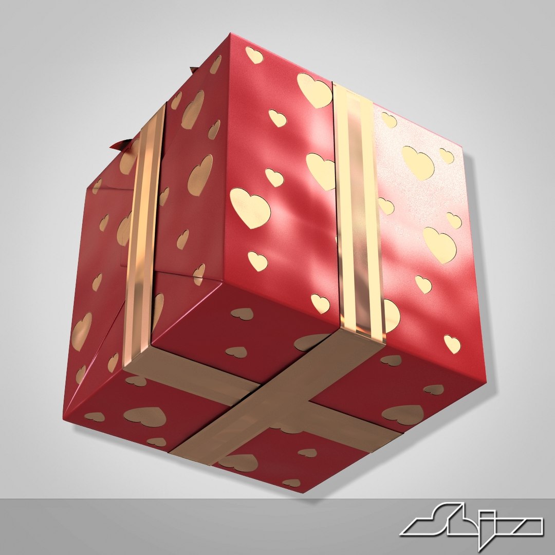 3ds Max Red Gift Box 2