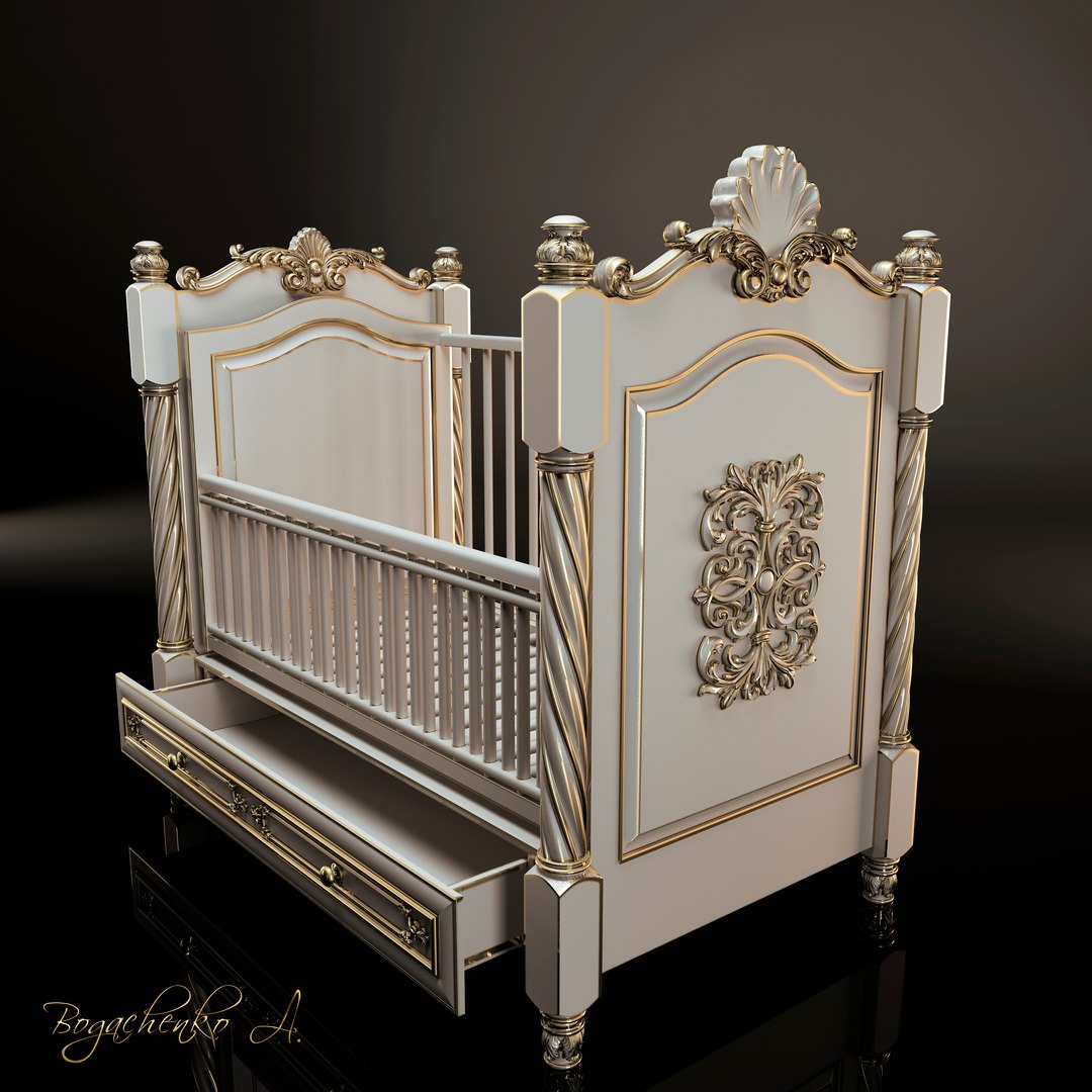 3D Baby Cot Model - TurboSquid 1716181