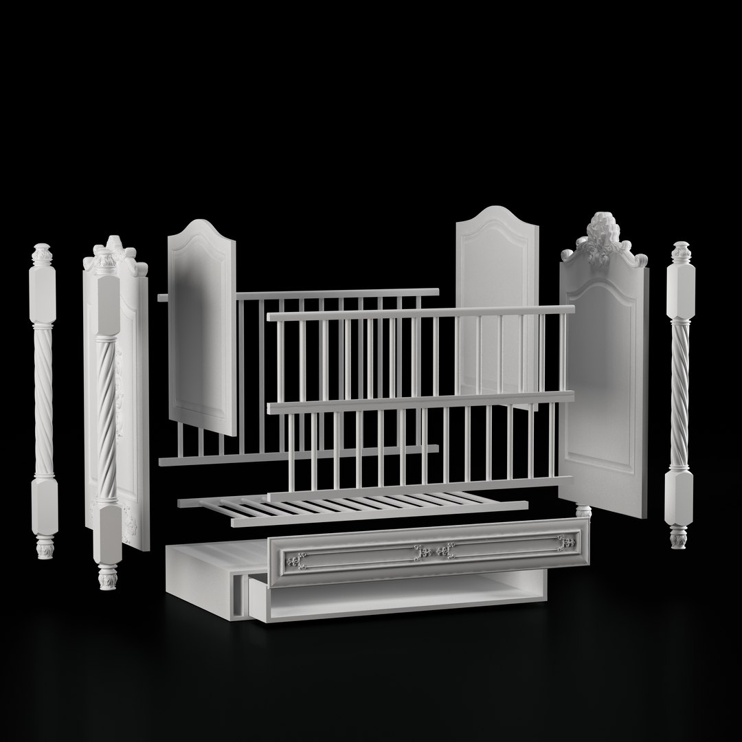 3D Baby Cot Model - TurboSquid 1716181