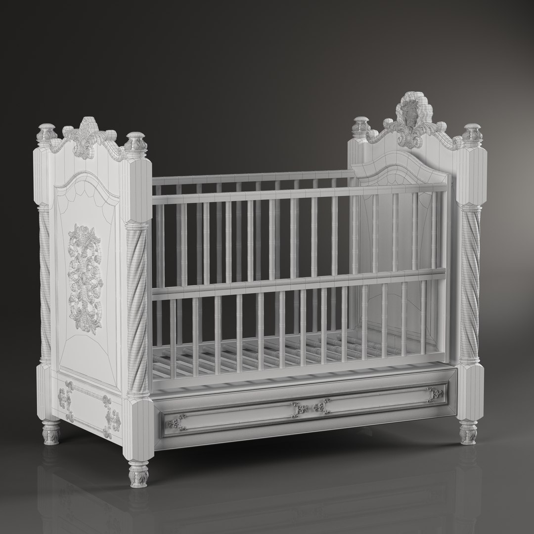 3D Baby Cot Model - TurboSquid 1716181