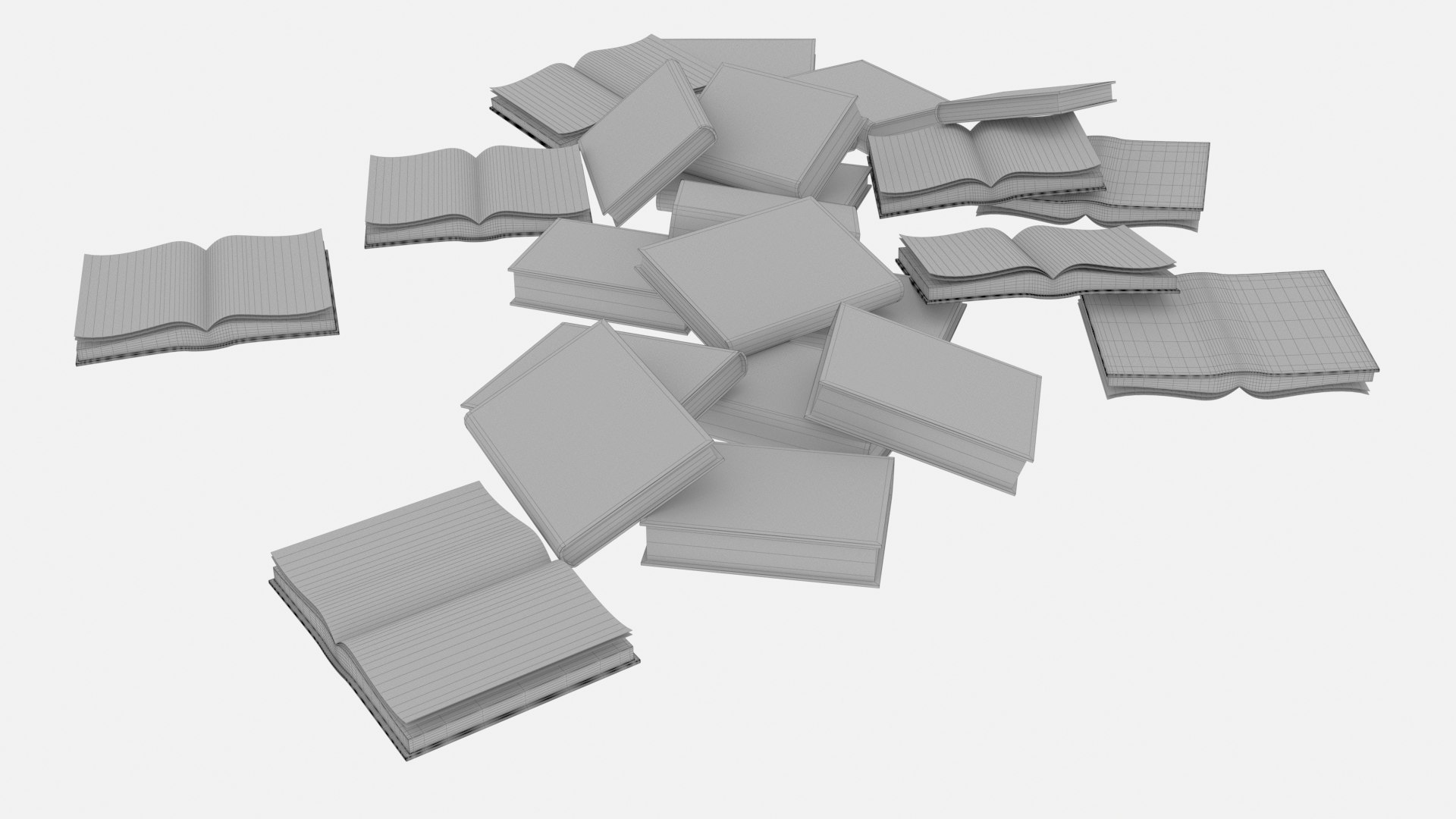 3D Old Book Pile Small - TurboSquid 2054171