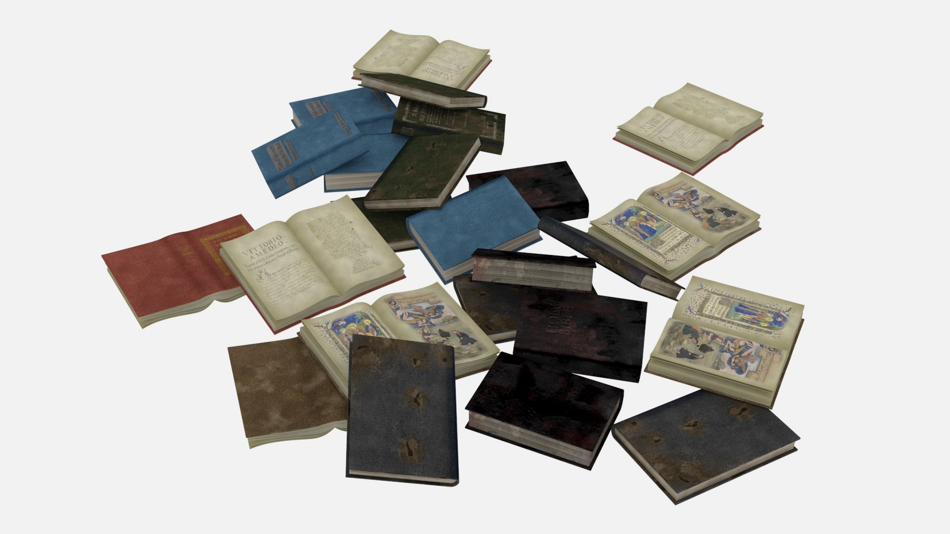 3D Old Book Pile Small - TurboSquid 2054171