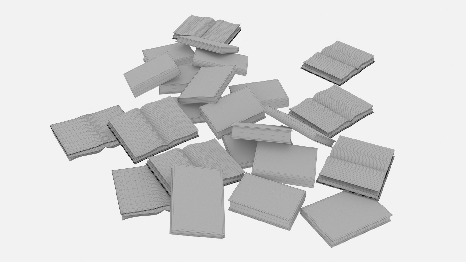 3D Old Book Pile Small - TurboSquid 2054171