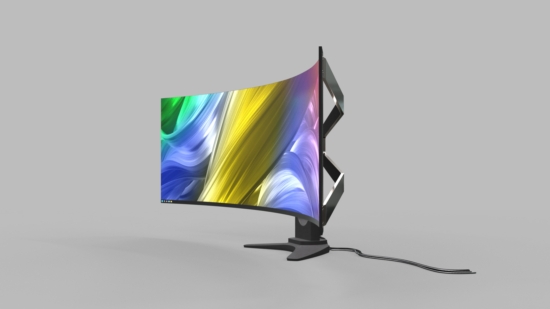 Ultrawide Curved Monitor Rigged 3D - TurboSquid 2176284
