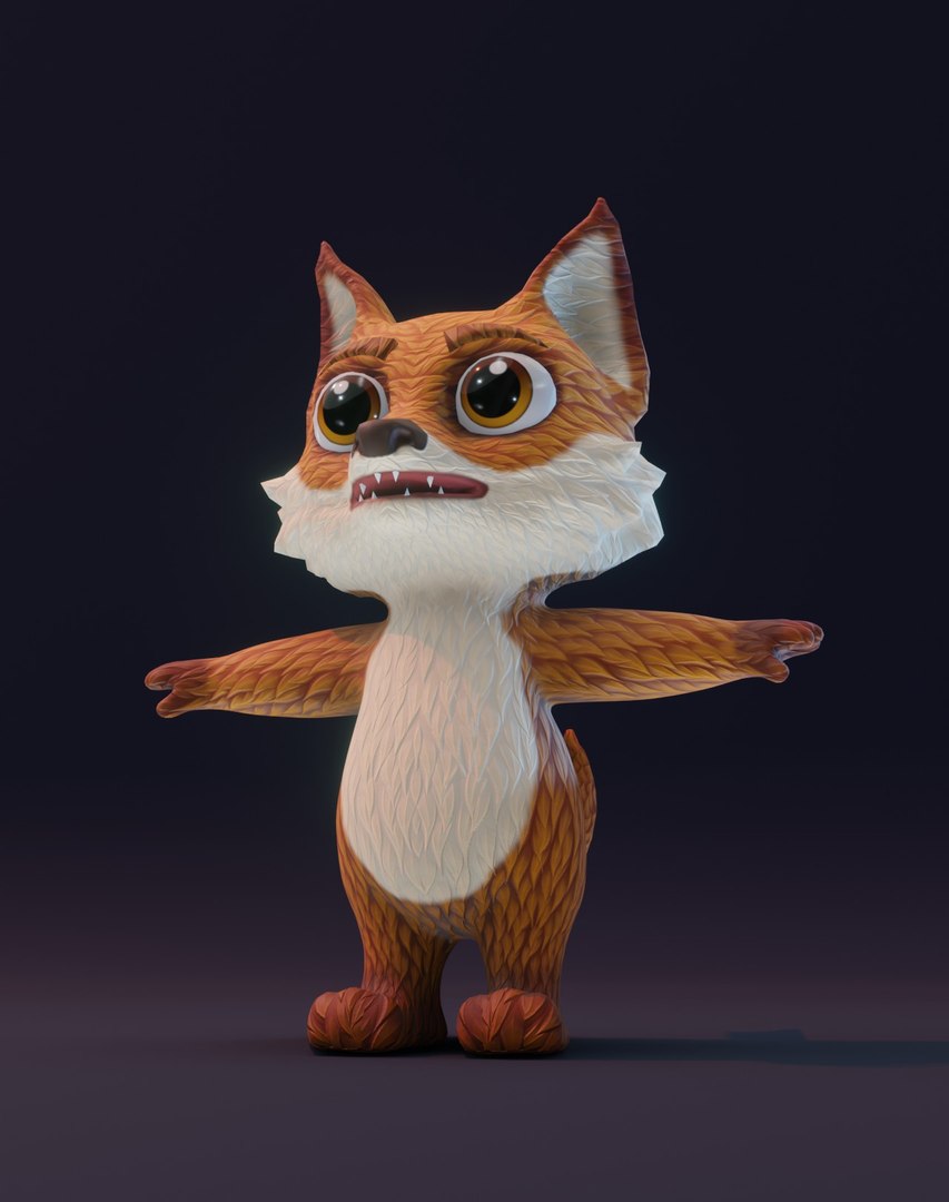 Cartoon Fox Animated 3D Model Model - TurboSquid 1841843