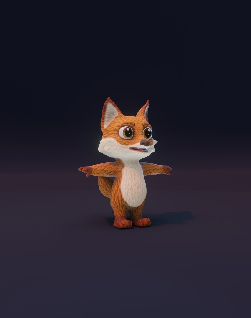 Cartoon Fox Animated 3D Model Model - TurboSquid 1841843
