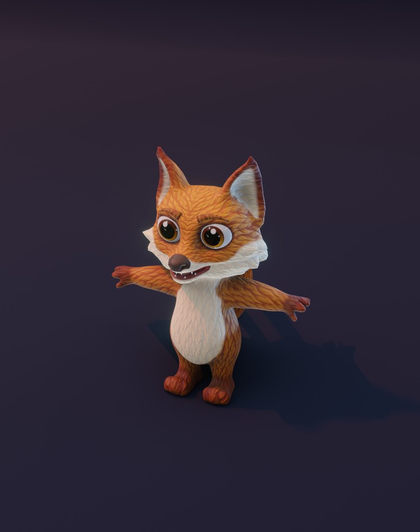 Cartoon Fox Animated 3D Model Model - TurboSquid 1841843