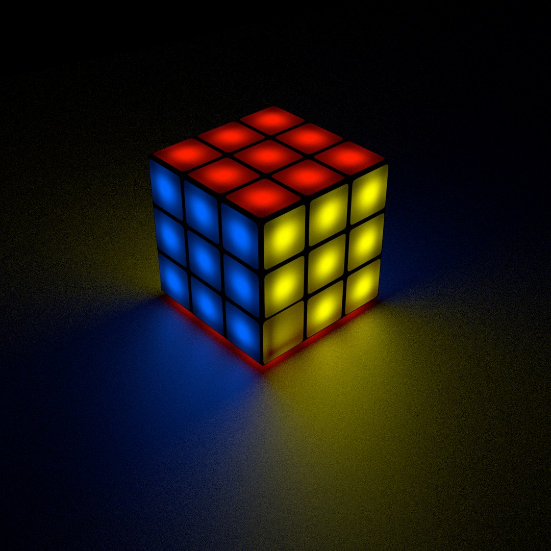 3x3 Rubix Cube 3d Obj