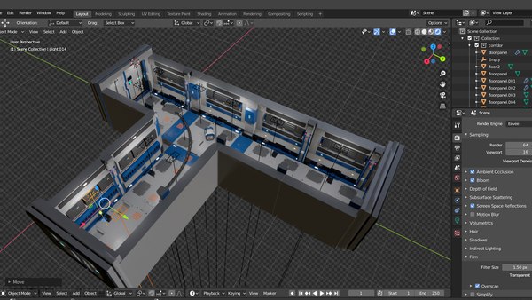 3D sci fi interior doors - TurboSquid 1530528