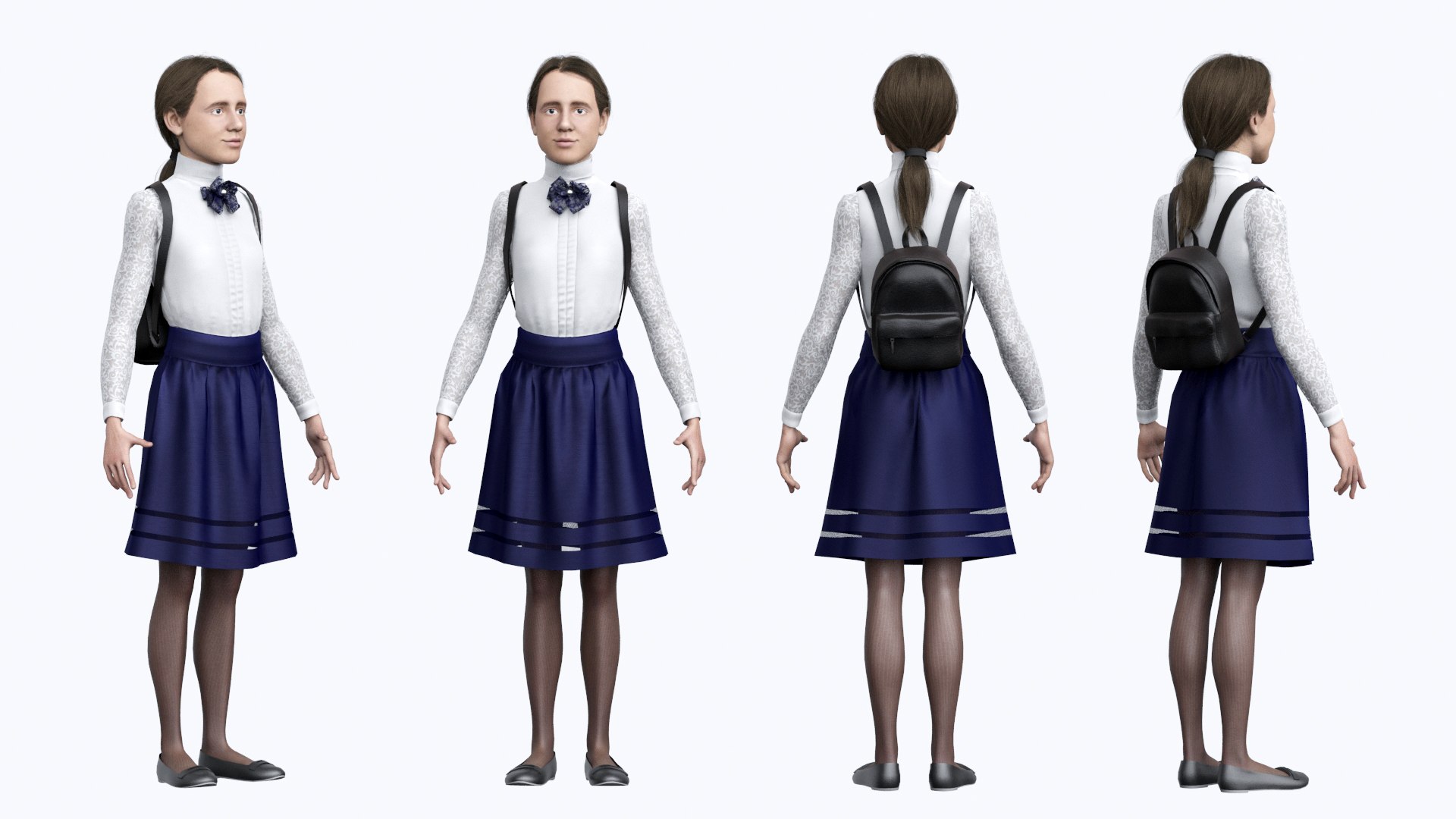 3D Schoolgirl - TurboSquid 1814686