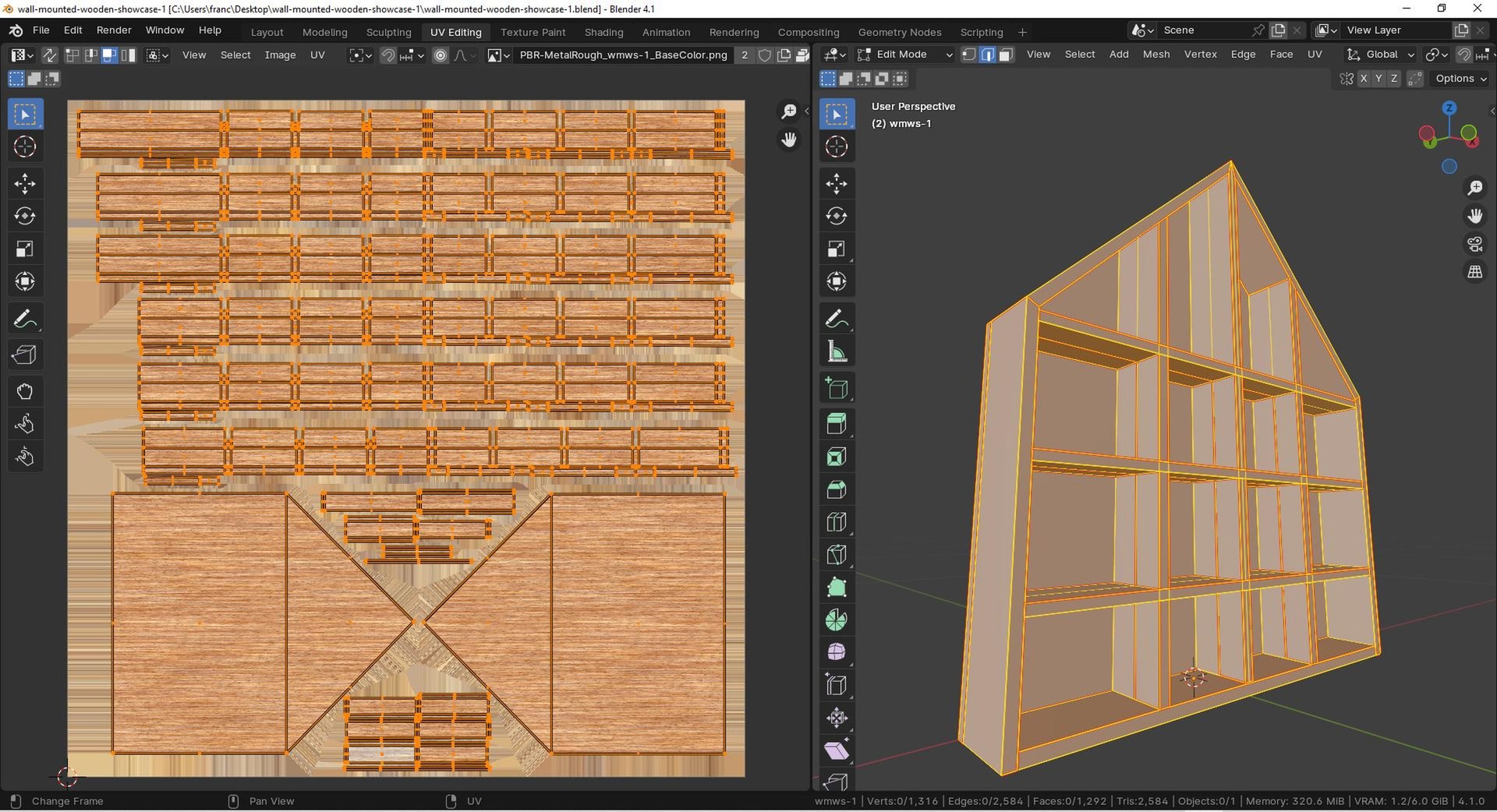 Wall Mounted Wooden Showcase 1 3D Model - TurboSquid 2228240