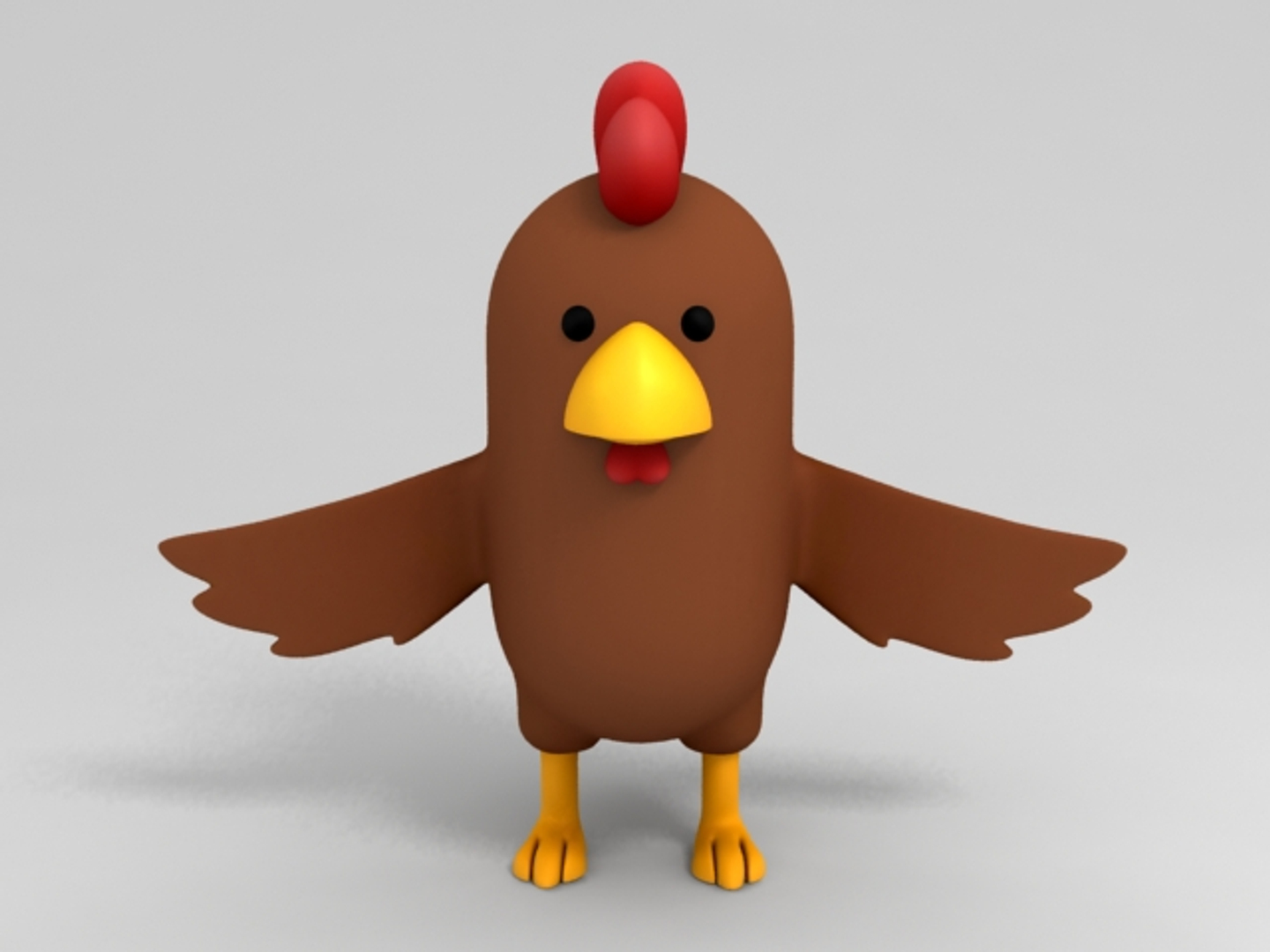 Brown Chicken Character Cartoon Model - TurboSquid 1274558