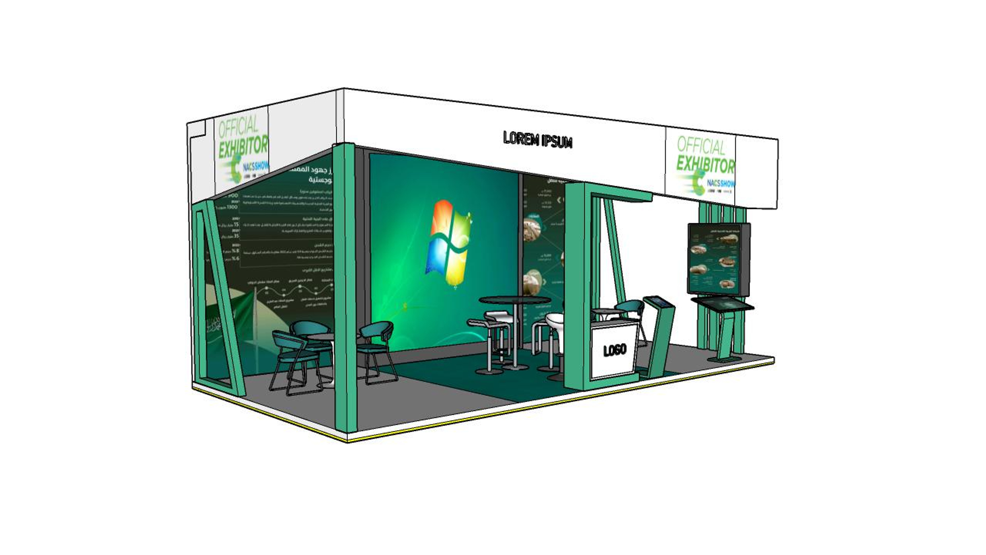8x4 Meter Exhibition Booth 3D Model - TurboSquid 2287208