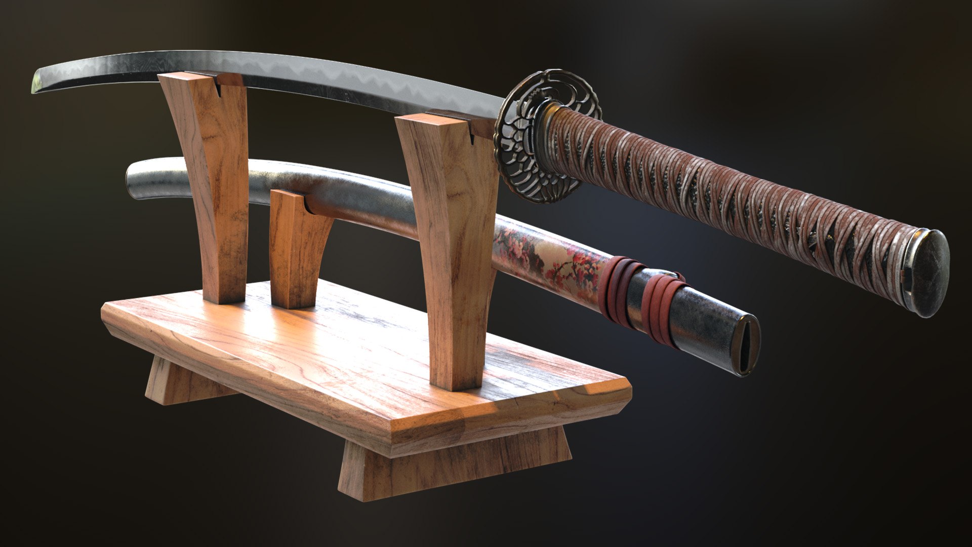 3D Model Katana Sword Large - TurboSquid 1688445