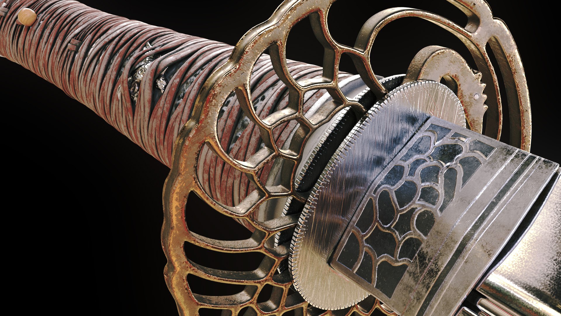 3D Model Katana Sword Large - TurboSquid 1688445