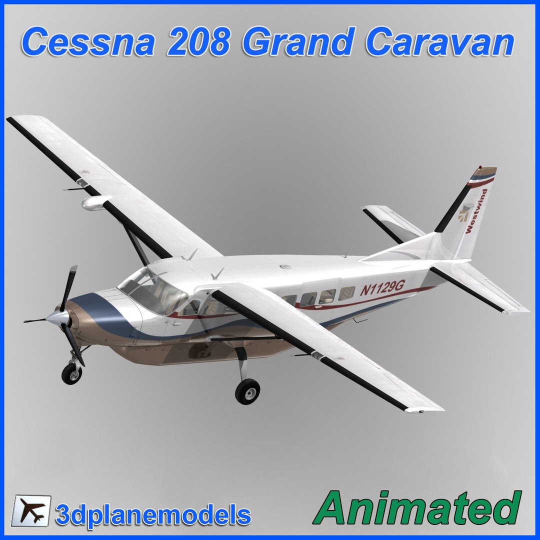 cessna 208 caravan grand 3d obj