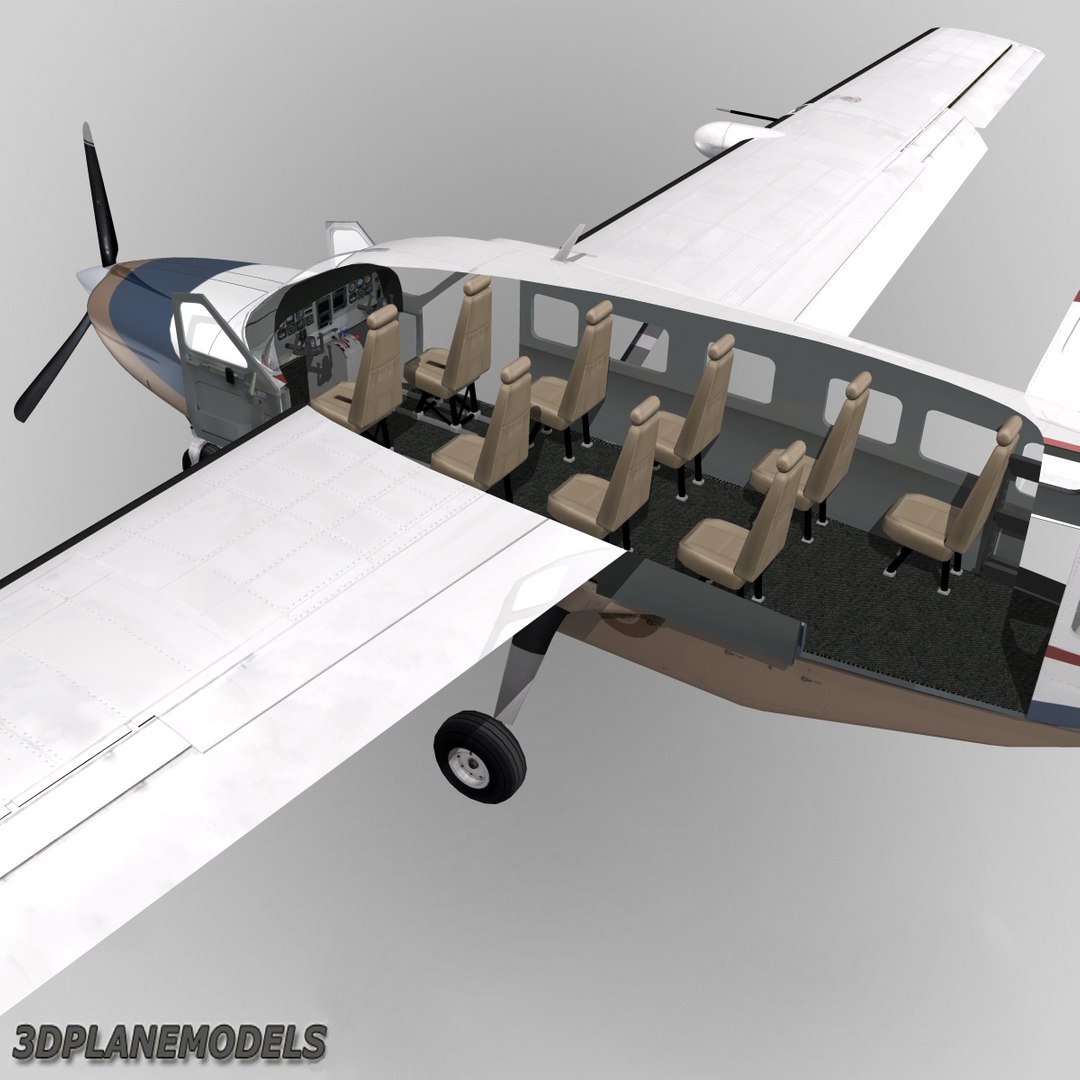 cessna 208 caravan grand 3d obj