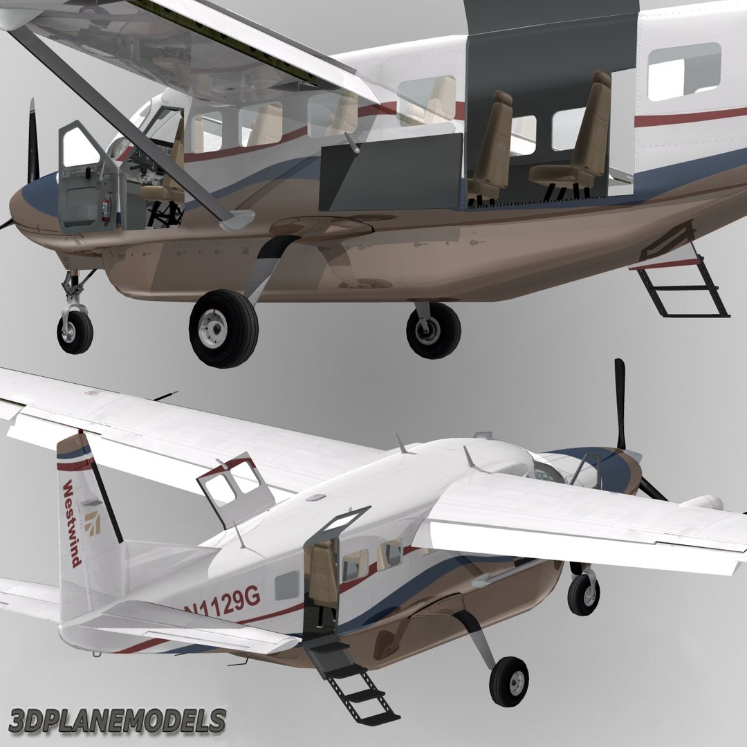 cessna 208 caravan grand 3d obj